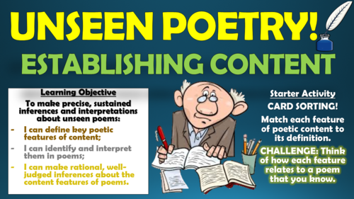 Unseen Poetry - Establishing Content! | Teaching Resources