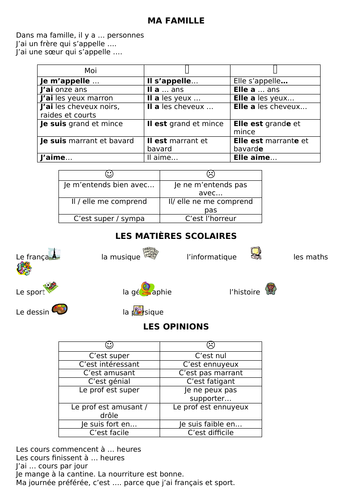 KS3 French - topics revision booklet (vocabulary and phrases ...