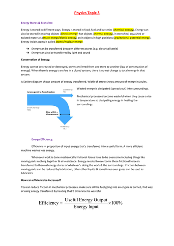Physics Topic 3 | Teaching Resources
