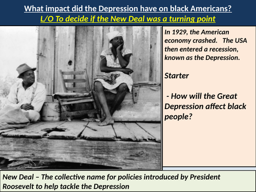 The impact of the depression on black Americans | Teaching Resources