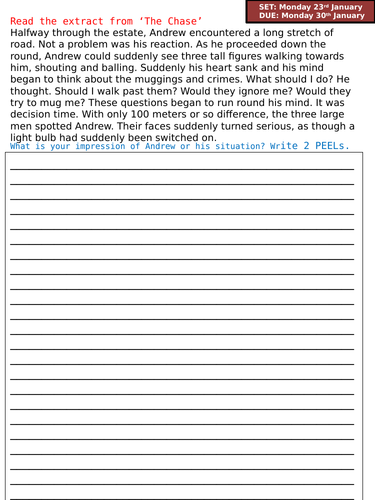 A series of weekly reading homework tasks | Teaching Resources