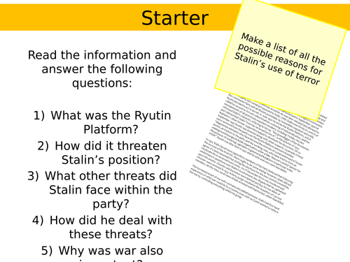 Stalin's Rule: The Great Purge & Russian foreign policy | Teaching ...