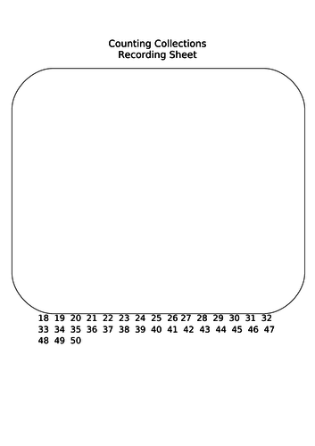 Counting Collections Recording Sheet | Teaching Resources Counting Collections Recording Sheet | Teaching Resources
