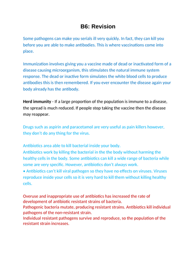 AQA GCSE BIOLOGY 9-1 CHAPTER B6: COMPLETE REVISION | Teaching Resources