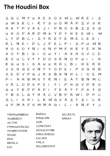 The Houdini Box Word Search | Teaching Resources