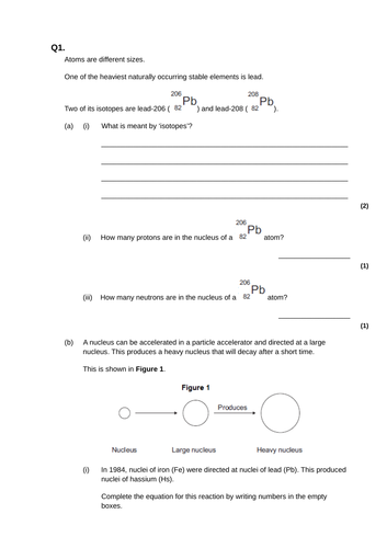 GCSE AQA Physics Nuclear Revision Worksheets HT 2 | Teaching Resources