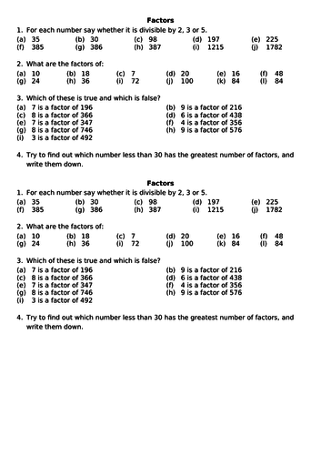 GCSE Edexcel Maths Number Factors and Multiples | Teaching Resources