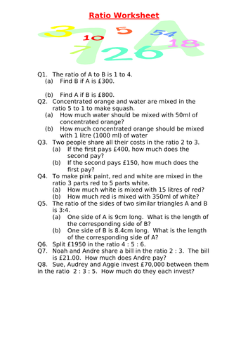 GCSE Edexcel Maths Number Ratio | Teaching Resources