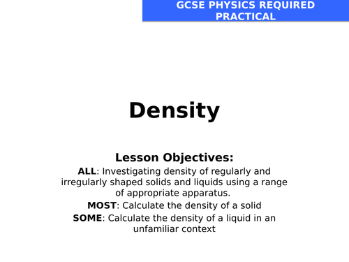 2018 AQA GCSE Physics Unit 1 (P1): Density Required Practical ... 2018 AQA GCSE Physics Unit 1 (P1): Density Required Practical ...