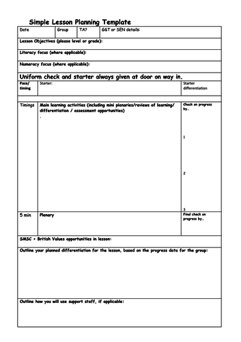 Easy Lesson Plan | Teaching Resources