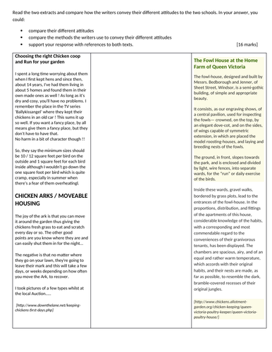 CATCHUP: AQA English Language 8700 paper 2 question 4 | Teaching Resources