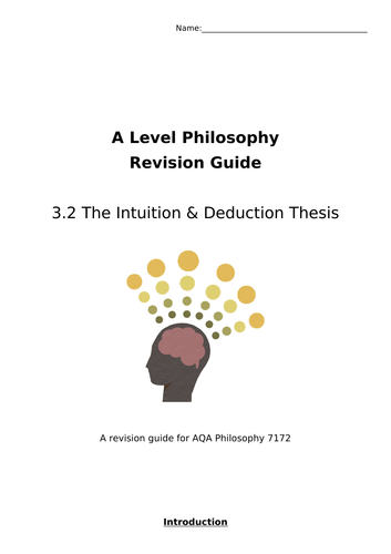 AQA A Level Philosophy Intuition and Deduction Revision Guide ... AQA A Level Philosophy Intuition and Deduction Revision Guide ...