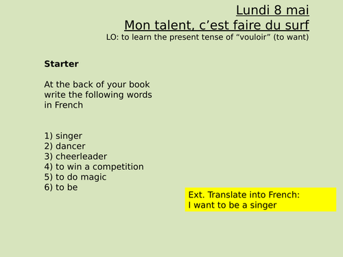 La France a du talent - Year 8 | Teaching Resources