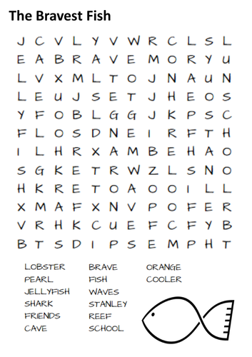 The Bravest Fish Word Search | Teaching Resources