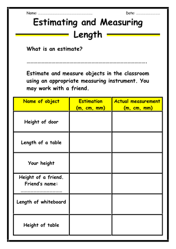 Measure objects in class to nearest cm | Teaching Resources