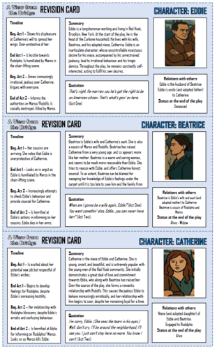 A View from the Bridge Revision Cards! | Teaching Resources
