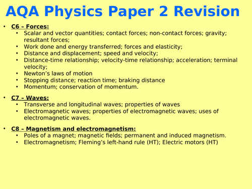 AQA Physics Paper 2 GCSE (Combined/Trilogy) Revision power point ... AQA Physics Paper 2 GCSE (Combined/Trilogy) Revision power point ...