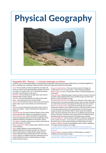 Physical Landscapes - OCR A-level Geography | Teaching Resources Physical Landscapes - OCR A-level Geography | Teaching Resources
