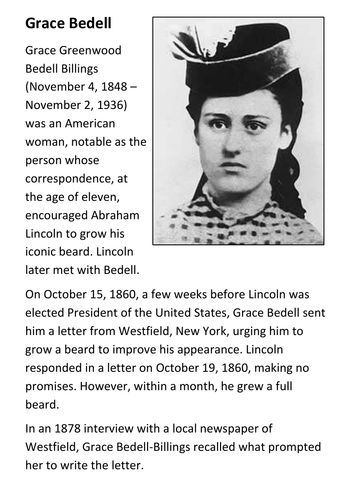Grace Bedell Handout | Teaching Resources