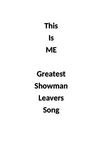 This is Me Greatest Showman Leavers Song Year 6 Year 11 | Teaching ...