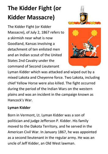 The Kidder Fight (or Kidder Massacre) Handout | Teaching Resources