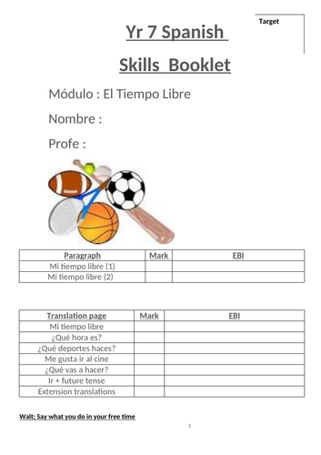 Mi tiempo libre, Mira 1 module 5, free time | Teaching Resources