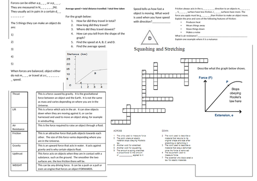 KS3 Forces Revision Sheet | Teaching Resources