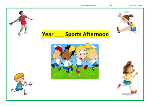 SPORTS DAY - TIMETABLE & ACTIVITIES | Teaching Resources
