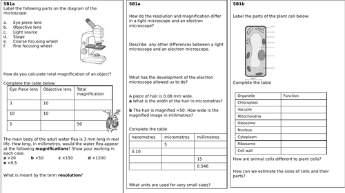 SB1 Revision Summary Sheet | Teaching Resources SB1 Revision Summary Sheet | Teaching Resources