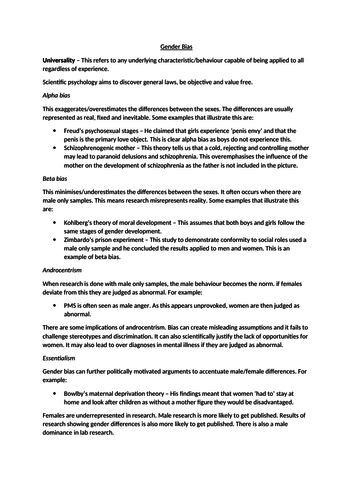 Issues and Debates Revision Guide - AQA A2 Psychology | Teaching Resources