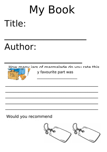 Paddington Book Review Template eyfs / reception / kindergarten ...
