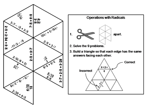 Operations with Radicals Game: Math Tarsia Puzzle | Teaching Resources Operations with Radicals Game: Math Tarsia Puzzle | Teaching Resources