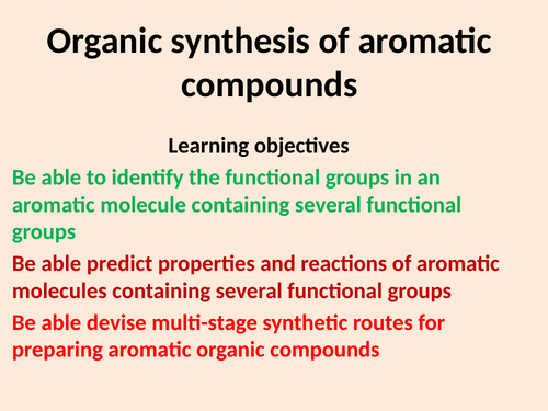 Organic synthesis of Aromatic Compounds | Teaching Resources Organic synthesis of Aromatic Compounds | Teaching Resources