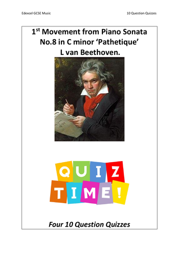 10 Question Quizzes - Piano Sonata No.8 'Pathetique' by Beethoven ...