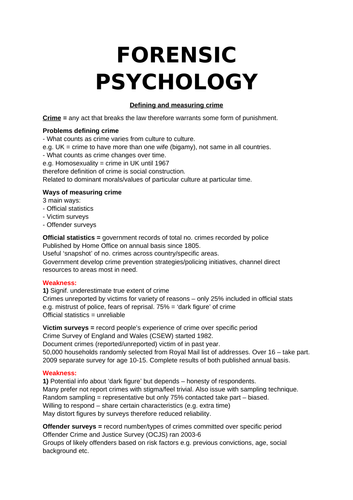 Forensic Psychology - AQA A-Level Psychology | Teaching Resources Forensic Psychology - AQA A-Level Psychology | Teaching Resources