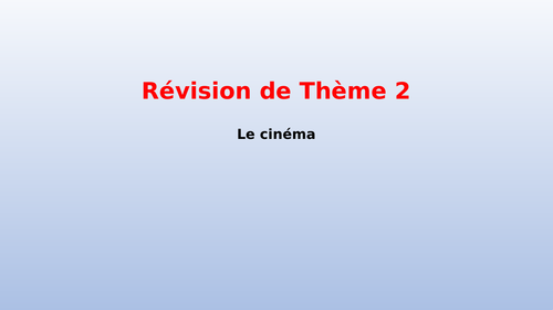 A Level French Oral Exam Revision Le Cinema | Teaching Resources
