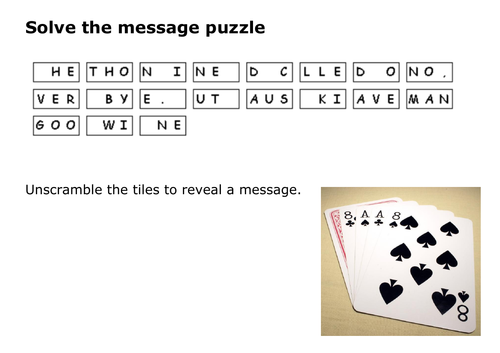 Solve the message puzzle from Wild Bill Hickok | Teaching Resources