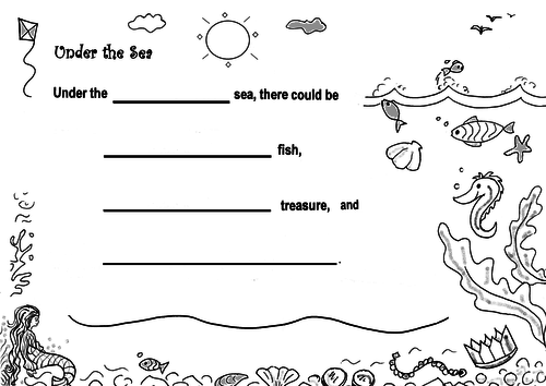 Under the Sea - picture-poem frame, Y1-2 | Teaching Resources