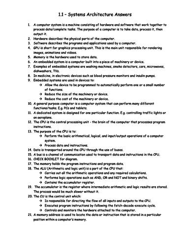 Computer Science Gcse Ocr 9 1 Specification Component 1 Questions