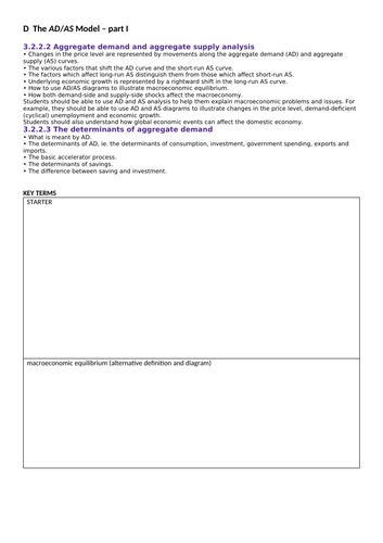 04 The AD/AS Model (part 1) AQA AS Economics (new spec) MACRO ...