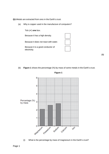 2019 AQA GCSE Chemistry Water treatment sustainable development ...