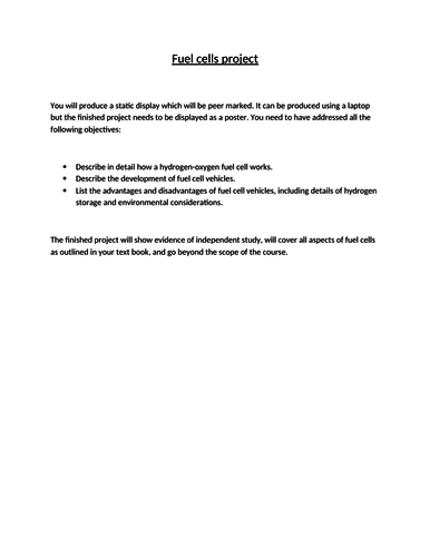 2019 AQA GCSE Chemistry Energy changes Fuel Cells | Teaching Resources