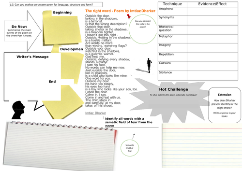 Unseen Poem Analysis | Teaching Resources