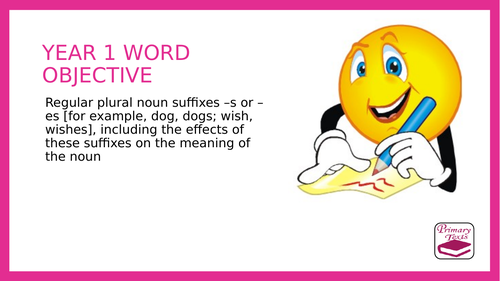 Year 1 Regular Plural Noun Suffixes s or es: PPT Lesson | Teaching ...