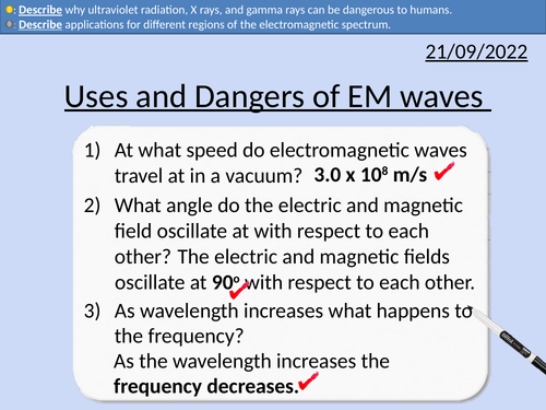 GCSE Physics: EM waves - Uses and Dangers | Teaching Resources