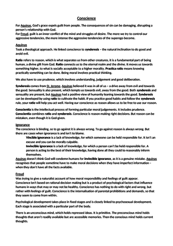 OCR A Level RS (Ethics) - Conscience | Teaching Resources OCR A Level RS (Ethics) - Conscience | Teaching Resources