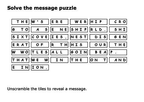 Solve the message puzzle about the Beatles | Teaching Resources