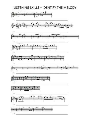 IDENTIFY THE MELODY BUNDLE | Teaching Resources