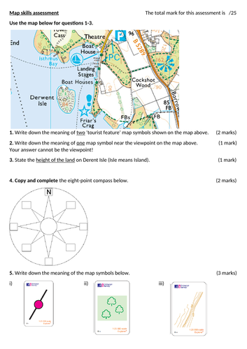 Year 7 map skills assessment | Teaching Resources