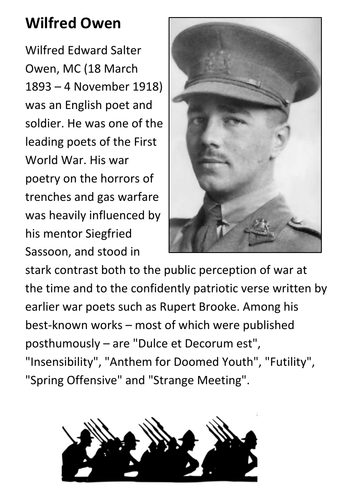 Wilfred Owen Handout | Teaching Resources